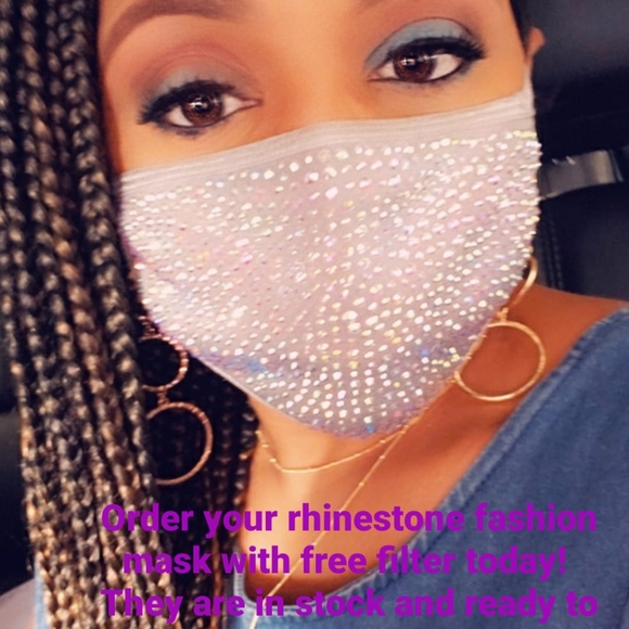 Accessories | Swarovski Bling Fashion Face Mask W Filter | Poshmark